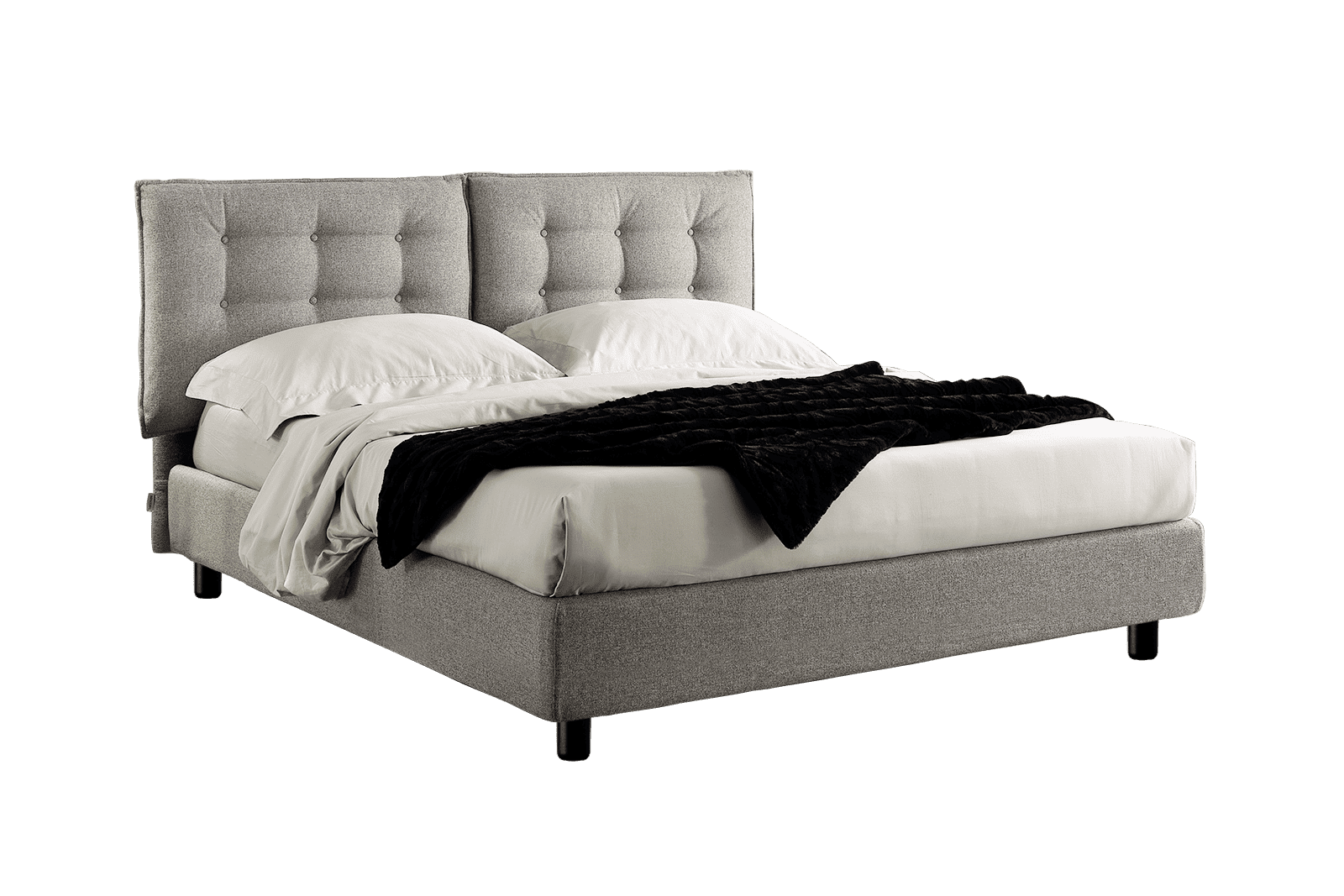 Letto contenitore Dot H20 tessuto Lucky Star 19 tortora 160x190 Outlet ...